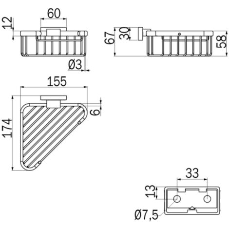Inda - L.16 H.7 cm Eckkorb Lea weiß matt