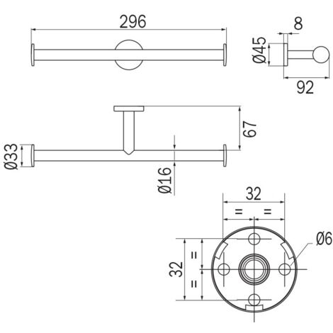 Inda - Rollenhalter One doppelt schwarz