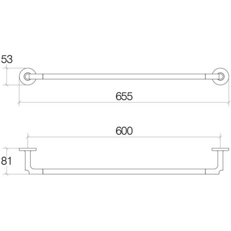 Lineabeta - Sbecà Handtuchhalter aus verchromtem Messing L.65,5 cm