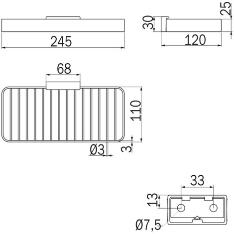 Inda - L.25 H.3 cm Lea Nickel gebürstet