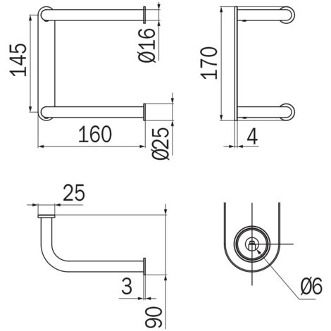 Inda - Doppelter Chrom-Rollenhalter glänzend