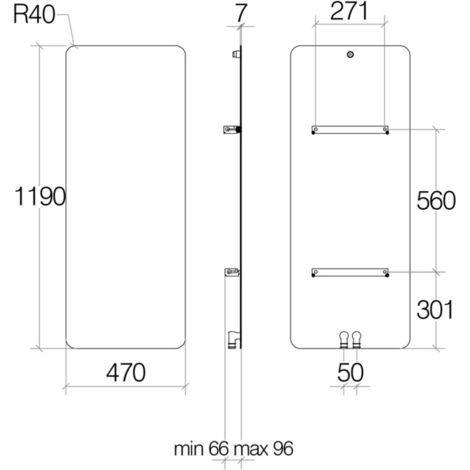 Lineabeta - Radiador hidráulico de pared Caligo L.47 A.119 cm acero ...