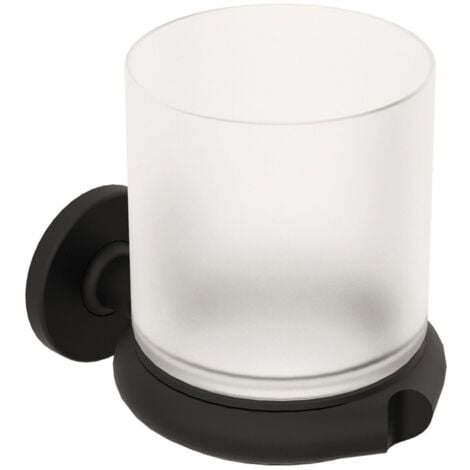 Lineabeta - Vaso cepillo de dientes de pared Sbecà en latón negro ...