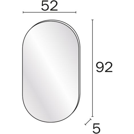 Inda - Espejo Tenno con cornalina negra mate 52x92cm
