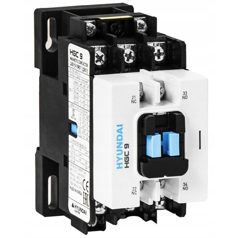 HYUNDAI - CONTACTOR HGC 9A AC3/440V, 3P + 1NO1NC, 230V 50HZ / 250V 60HZ, AC1-25A, UE AC690V,