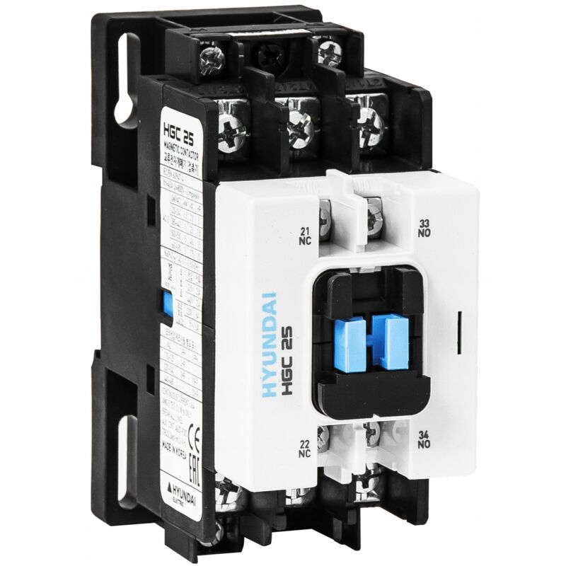 HYUNDAI - CONTACTOR HGC 25A AC3/440V, 3P + 1NO1NC, 230V 50HZ / 250V 60HZ, AC1-45A, UE AC690V,