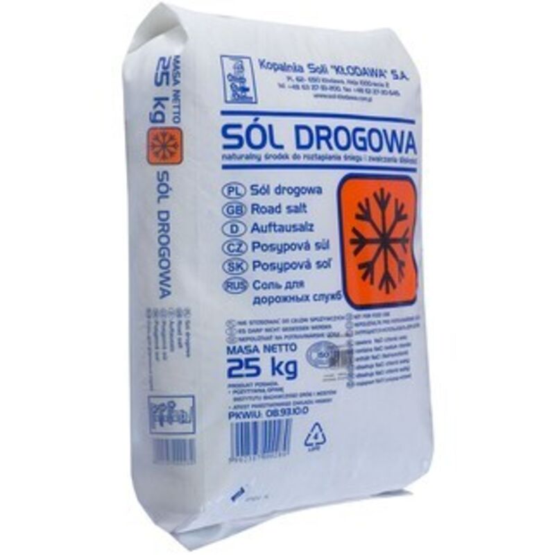 Sal para carreteras Kłodawska (25 kg) para descongelar la nieve de ...