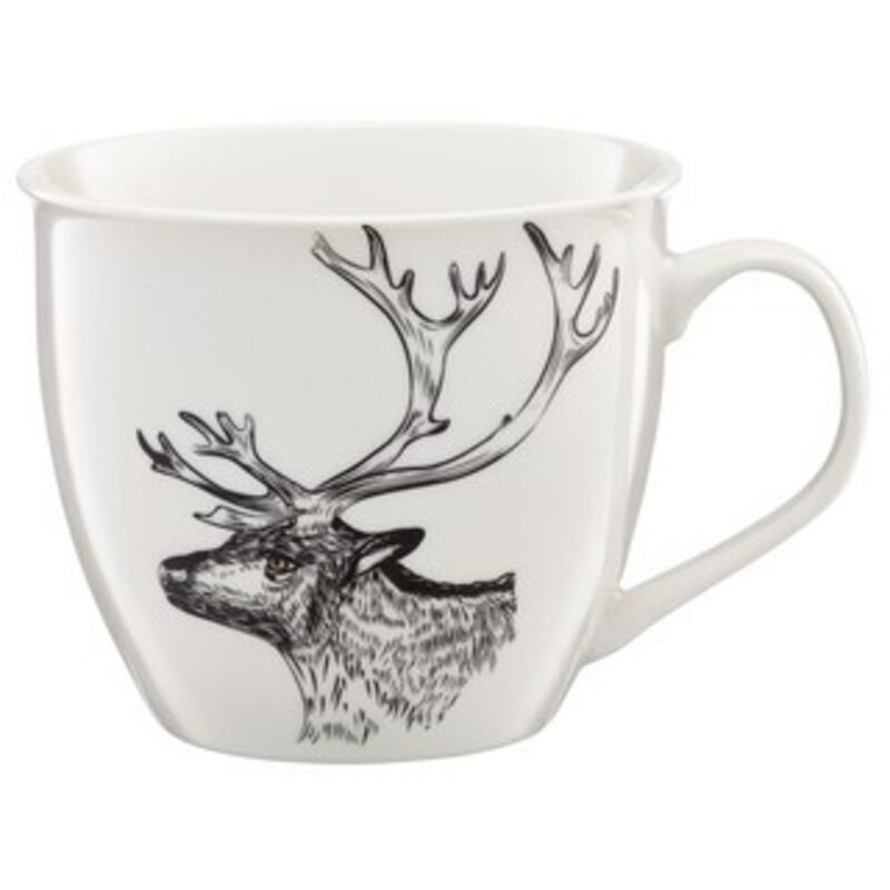Taza de porcelana con nombre de ciervo salvaje, 550 ml, para café y té.