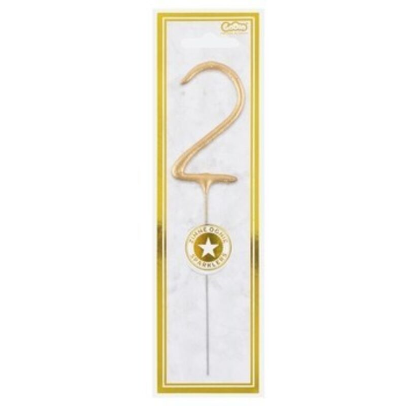Godan Número 2 - Bengalas 7.5cm - Número Dos Dorado para la Fiesta