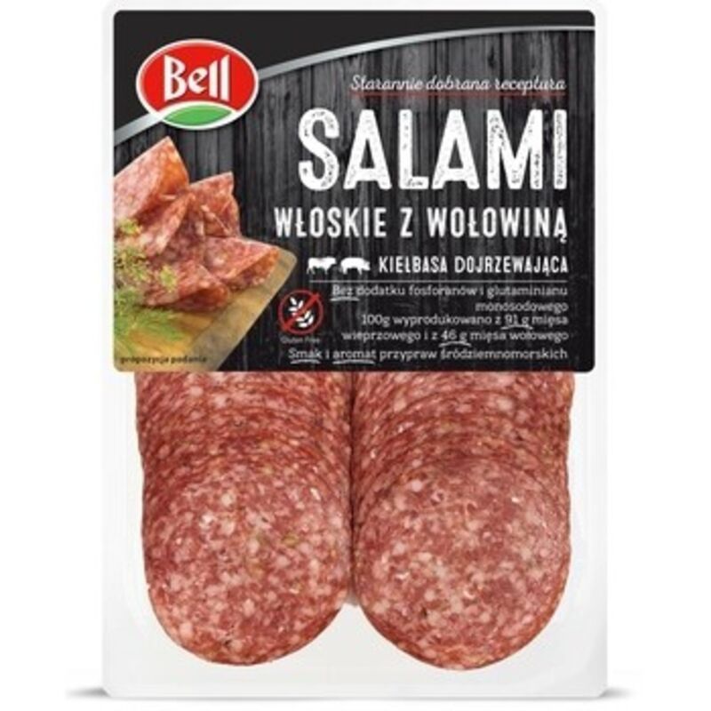 Salami italiano BELL con carne de res - lonchas, 80 g