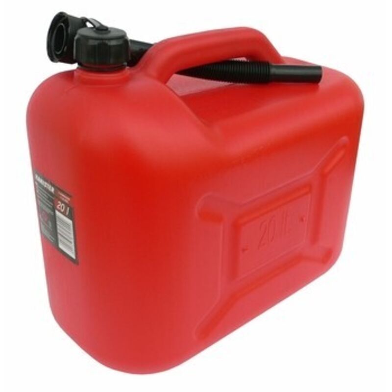 Bidón de plástico de 20 litros: contenedor para agua y combustible.