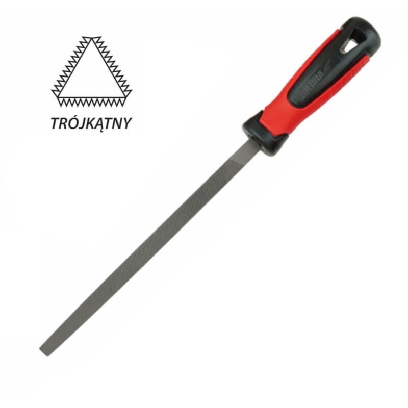 Lima triangular DEDRA de 200 mm - Acero T12, mango de doble material
