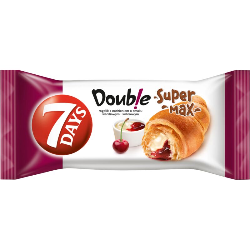 Croissant Super Max DoubE de 7 días con relleno de vainilla y cereza 110 g