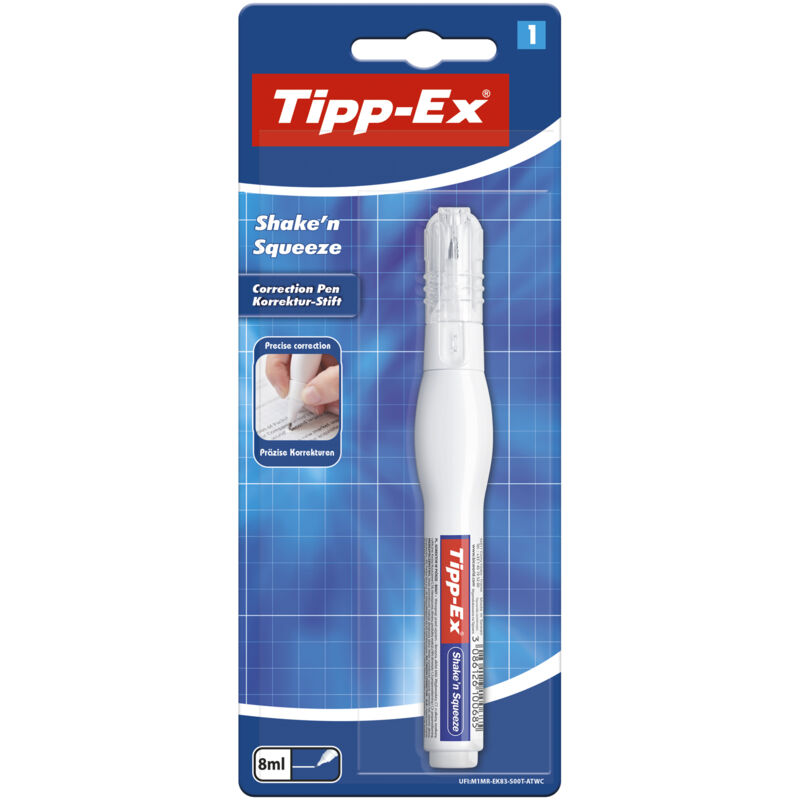 BIC Tipp-Ex Shake n Squeeze: Corrector de 8 ml, aplicación precisa
