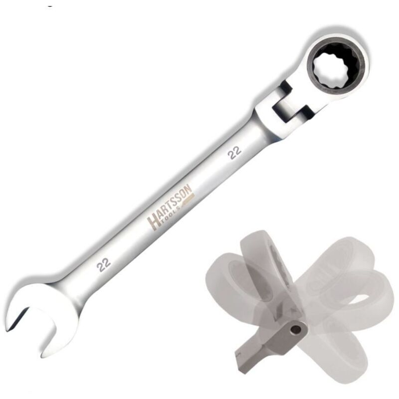 Llave de boca abierta DEDRA de 21 mm con trinquete y articulación ...