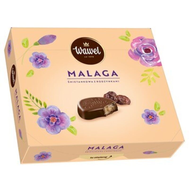 Wawel Málaga 330g - Bombones cremosos con pasas