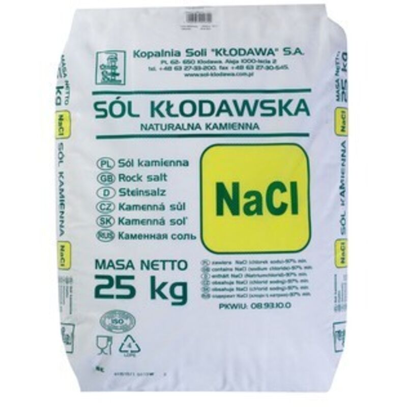 Sal de roca molida de Kłodawska 25 kg - Sal pura de la mina de Kłodawa