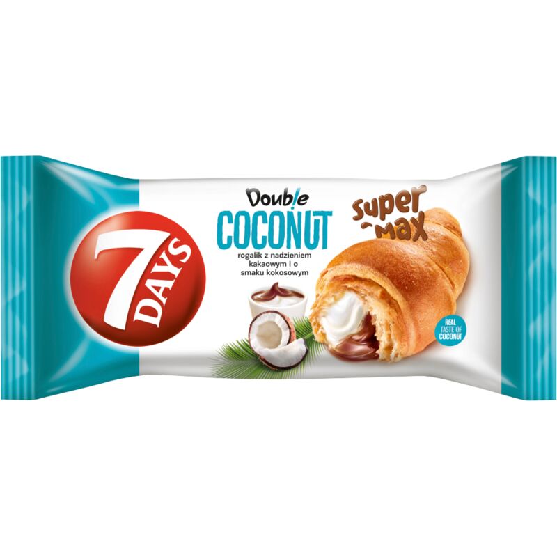 Croissant Super Max DoubE 7 Days con relleno de cacao y sabor a coco 110 g