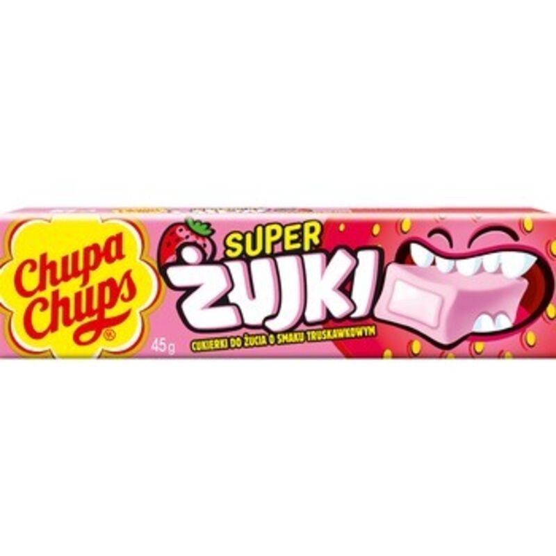 Chupa Chups Super Strawberry Chews 45g - Sabor intenso, snack perfecto