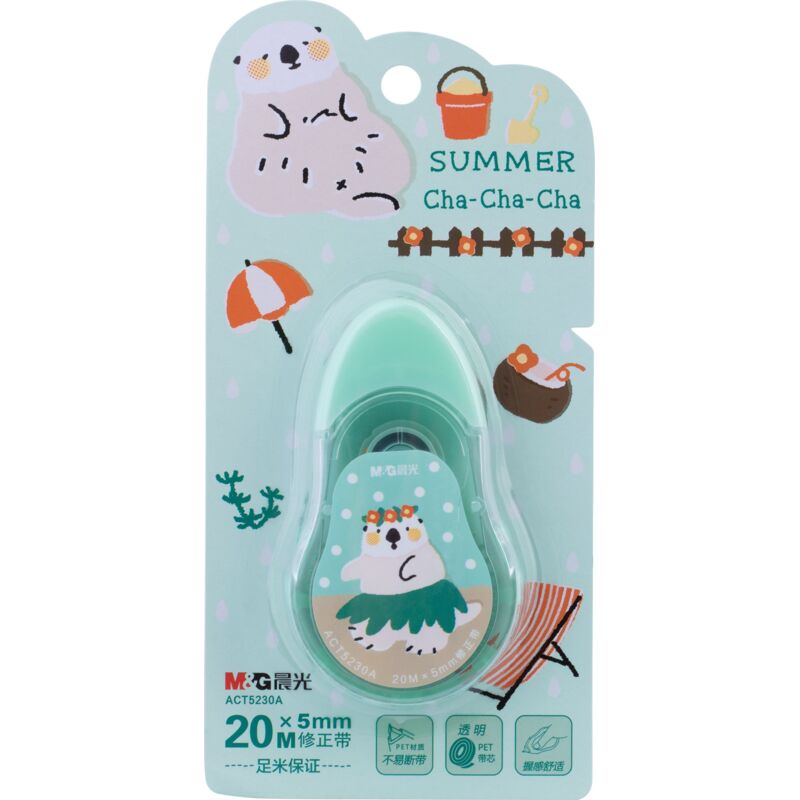 Cinta correctora M&G Cha Cha - 12 unidades, cinta de 20 m, correcciones precisas