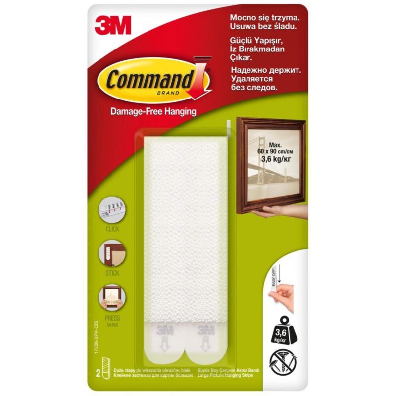 Velcro Command para cuadros - grande, blanco (2 uds.) - no deja marcas ...