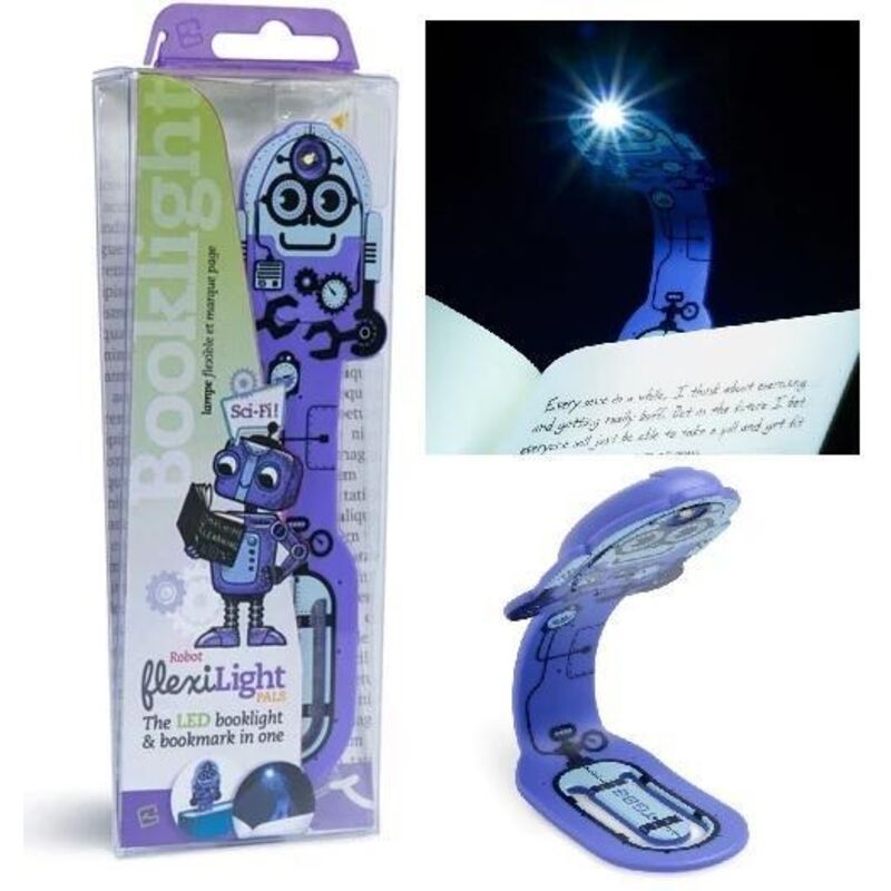 Lámpara de lectura LED y marcapáginas Flexilight Pals Robot de Thinking ...