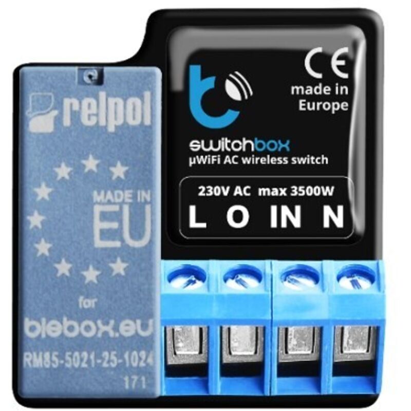 BLEBOX Switchbox v3 - Interruptor inteligente de 230 V con medición de energía