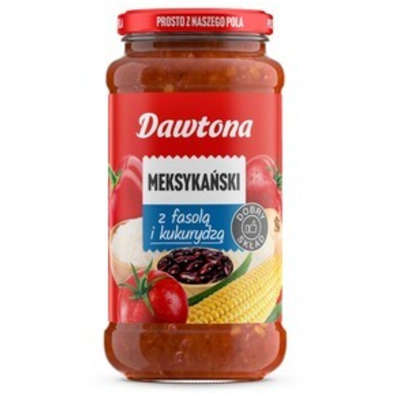 Salsa mexicana Dawtona con maíz y frijoles - 520g