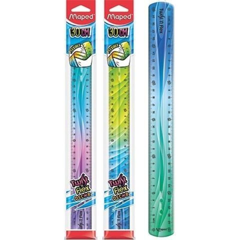 Regla decorativa MAPED Twist'n Flex de 30 cm: flexible e irrompible