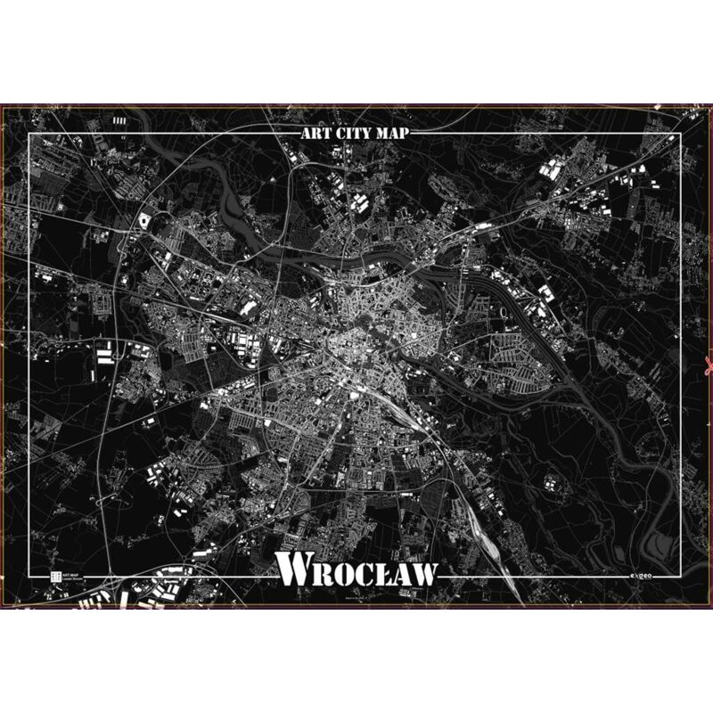 Póster ART-MAP de Breslavia - Cuadrícula urbana, decoración A1