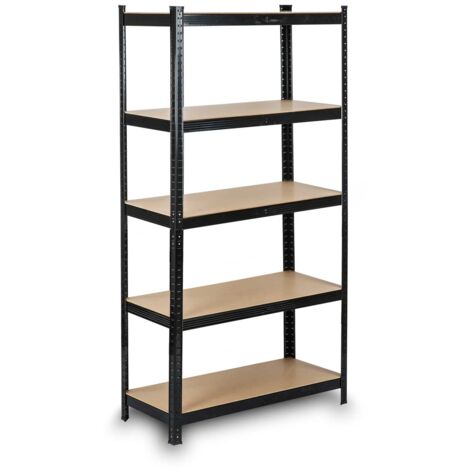 Estantería de almacén metálica 180 x 90 x 40 cm Humberg HR-813 negro