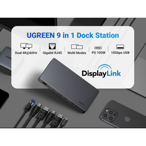 Adaptador HUB multifunción divisor de pantalla HDMI DisplayPort USB-C ...