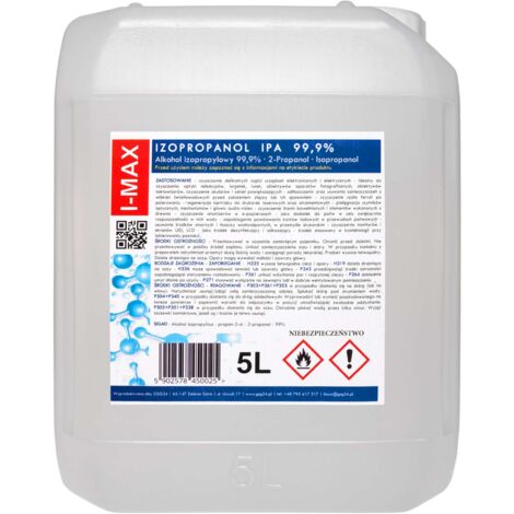 Alcohol isopropílico Isopropanol IPA I-MAX 99,9% 5L