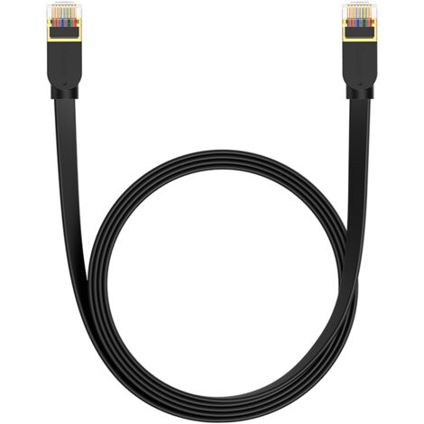 Cable de red fino y rápido RJ45 cat. 7 10 Gbps 2 m negro