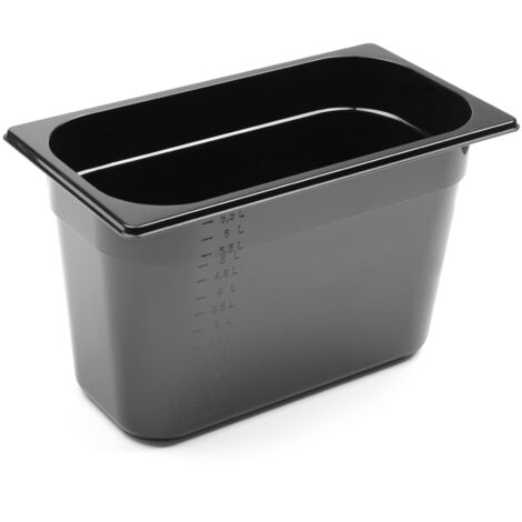 Contenedor gastronorm GN 1/3 policarbonato negro 325x176x200mm 7,8L Hendi 862506