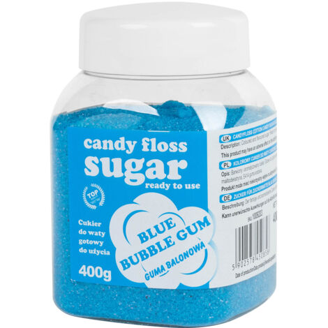 Algodón de azúcar de colores sabor chicle azul 400g