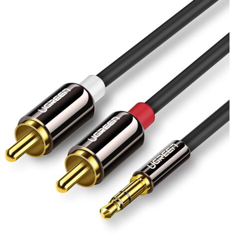 Cable de audio mini jack 3,5 mm - 2 RCA 3 m negro