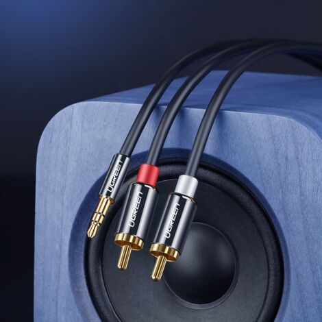 Cable de audio mini jack 3,5 mm - 2 RCA 3 m negro