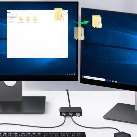 Adaptador conmutador caja conmutadora USB 2 entradas - 3 salidas negro