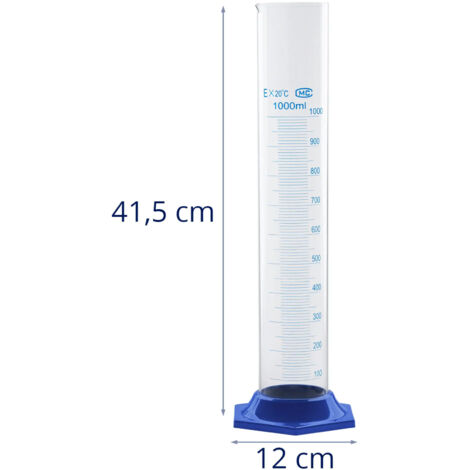 Probeta graduada de laboratorio con pipetas de vidrio de 1000 ml