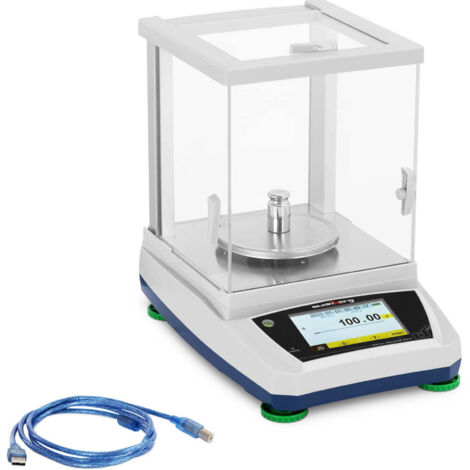 Báscula analítica de laboratorio con tapa de cristal, panel táctil LCD ...