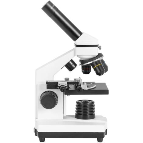 Microscopio óptico escolar LED con pinza ajustable, aumento 40-400x