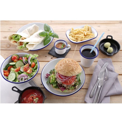 Plato rectangular esmaltado blanco 175x130mm Hendi 621202