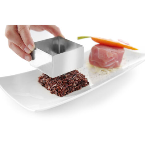 Molde cuadrado para hornear pasteles y platos 80x80x(H)45mm Hendi 512173