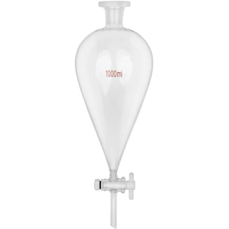 Embudo de decantación de vidrio de laboratorio en forma de pera de 1000 ...