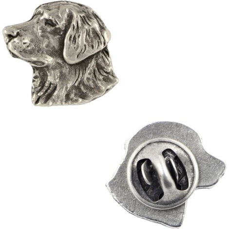 Golden Retriever I - Broche de perro plateado, elegante alfiler, adorno ...