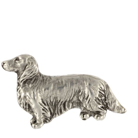 Dachshund III - Broche de perro plateado, elegante alfiler, adorno para ...