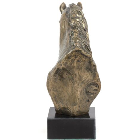 Caballo frisón I: elegante estatuilla, busto de caballo sobre base de ...
