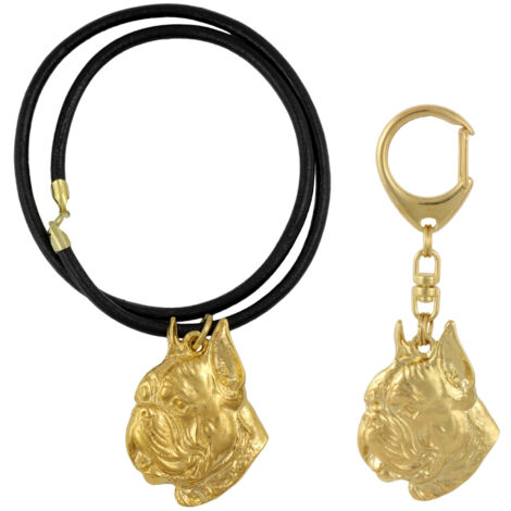 Boxer, Boxer II - llavero y collar con perro en caja, producto bañado ...