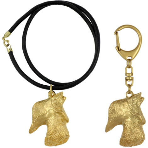 Scottish Terrier, Aberdeen Terrier - llavero y collar con perro en caja ...